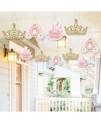 Big Dot of Happiness Hanging Little Princess Crown - Outdoor Hanging ...