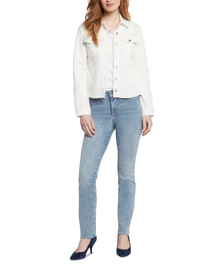 NYDJ Women's Frayed-Hem Button Denim Trucker Jacket - Macy's
