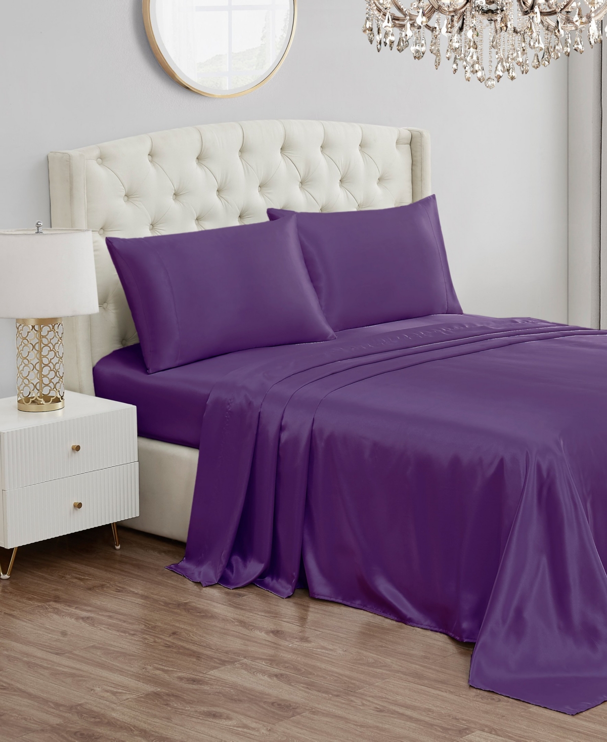 Click here for Juicy Couture Satin 3 Piece Sheet Set  Twin - Purp... prices