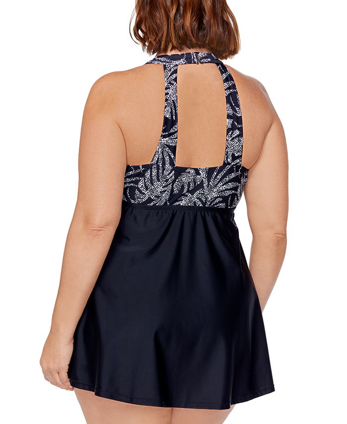 Island Escape Plus Size Underwire H-Back Swimdress, Created for Macy's ...
