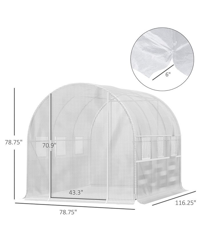 Outsunny 10' x 7' x 7' Outdoor Backyard Walk-in Tunnel Greenhouse - Macy's