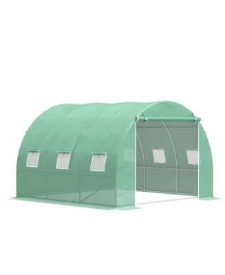 Outsunny Large 10' x 10' house, Hoop Hot House, Zipper Door, - Macy's