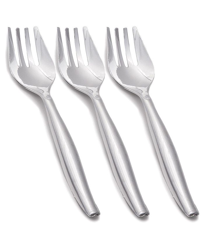 Smarty Had A Party Silver Disposable Plastic Serving Forks (150 Forks ...