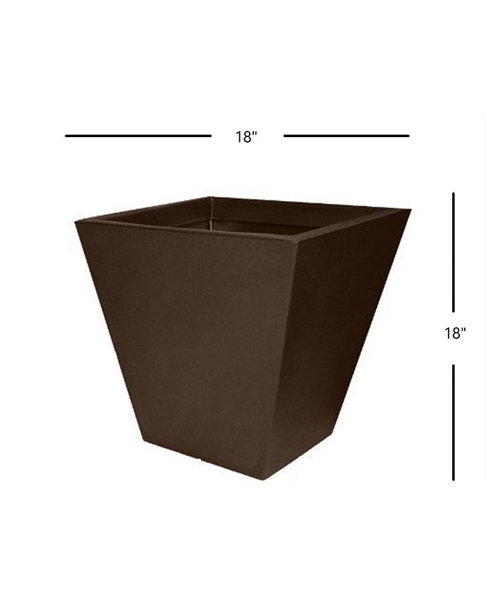 Tusco Products Cosmopolitan Square Garden Planter 18in Espresso - Macy's