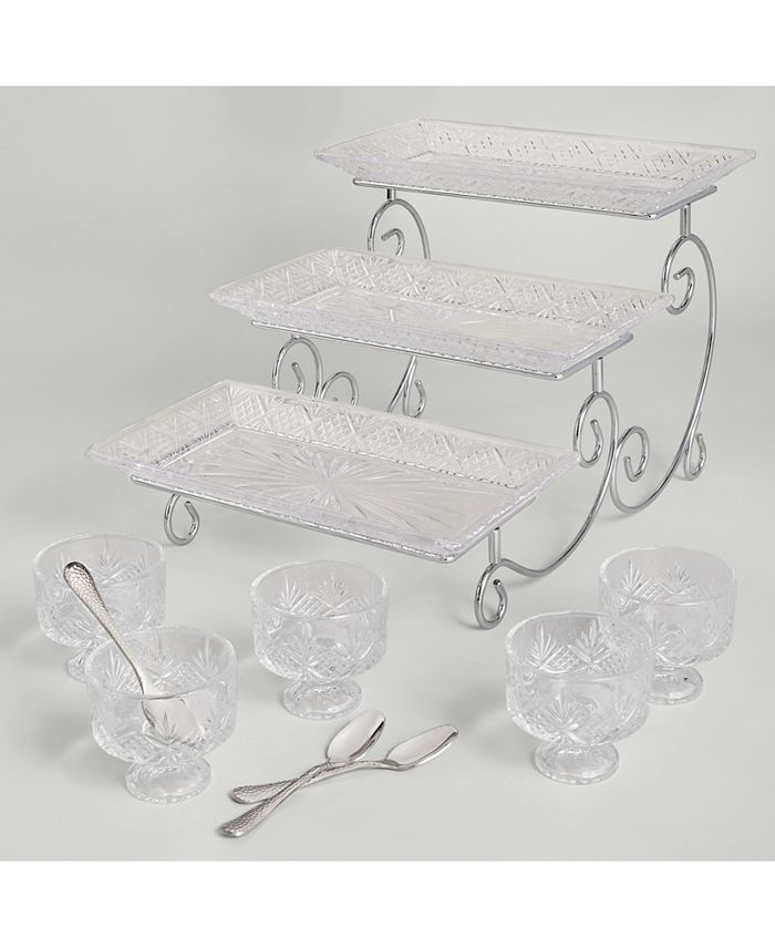 Godinger Dublin Crystal 3-Tier Server - Macy's