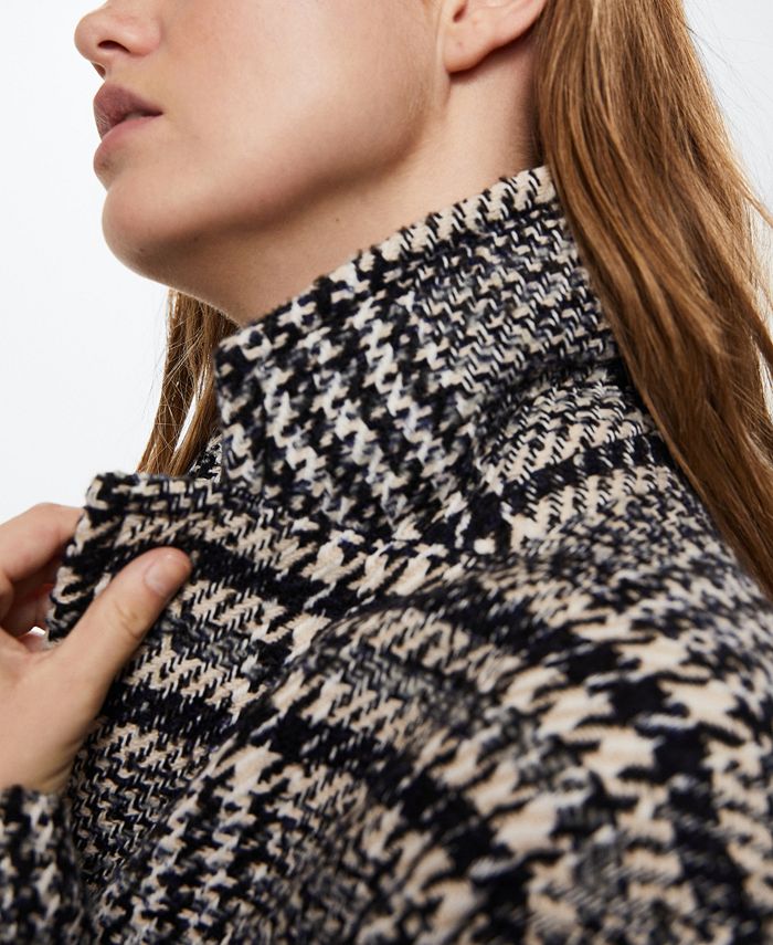 MANGO Women's Checked Tweed Coat - Macy's
