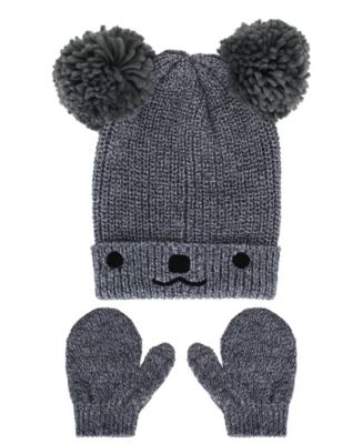 Snugabye Baby Boys or Baby Girls Critter Hat and Mitten, 2 Piece Set ...