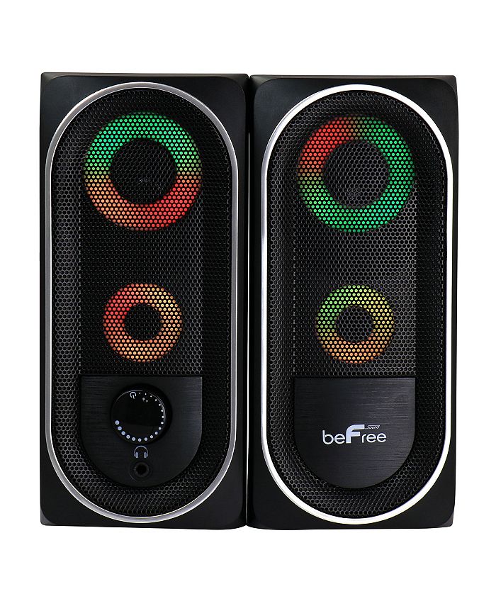 beFree Sound 2.0 Computer Gaming Speakers with LED RGB Lights - Macy's