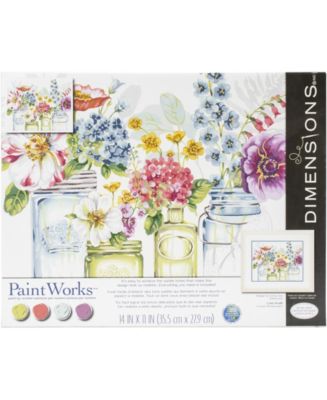 Paint Works Paint By Number Kit-Rainbow Flowers - Macy's