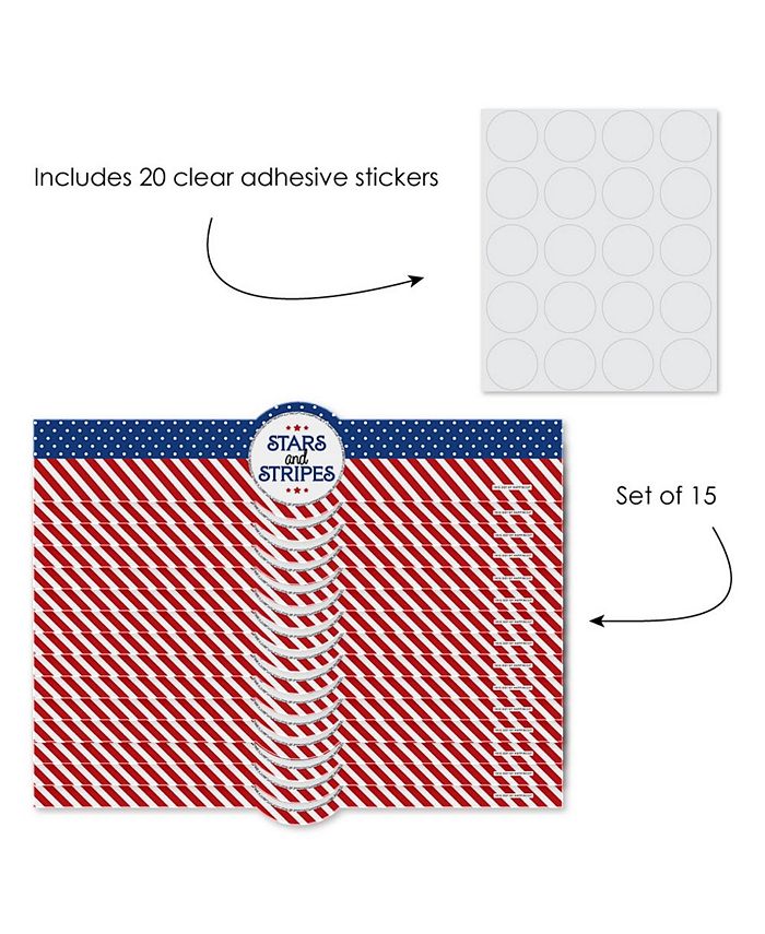 Big Dot of Happiness Red, White & Blue - 4th of July USA Party DIY ...