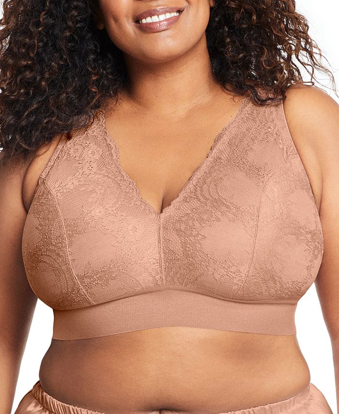 Glamorise Plus Size Full Figure Bramour Lexington Lace Plunge Wireless