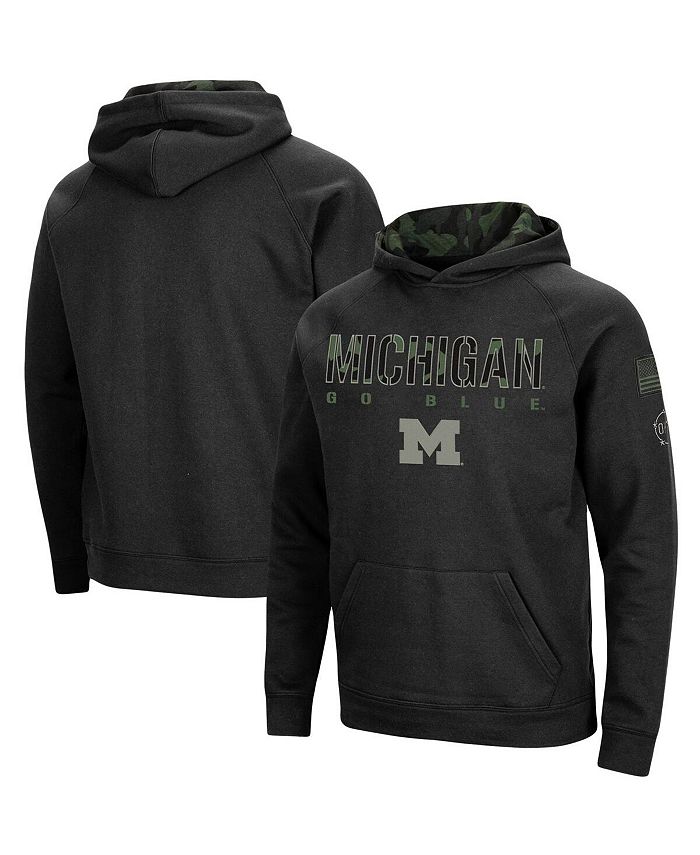 Colosseum Men's Black Michigan Wolverines Big and Tall OHT Military-Inspired Appreciation Raglan ...