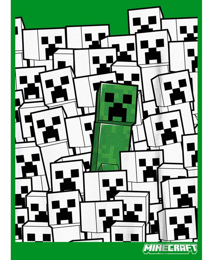 Microsoft Boy's Minecraft Stand Out Creeper White Child T-Shirt - Macy's
