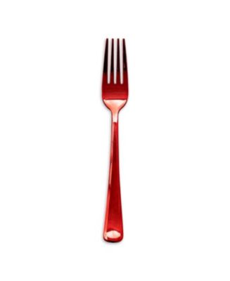 Shiny Metallic Red Plastic Forks 600 Forks - Macy's