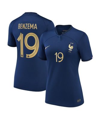 Women's Nike Karim Benzema Navy France National Team 2022/23 Home ...