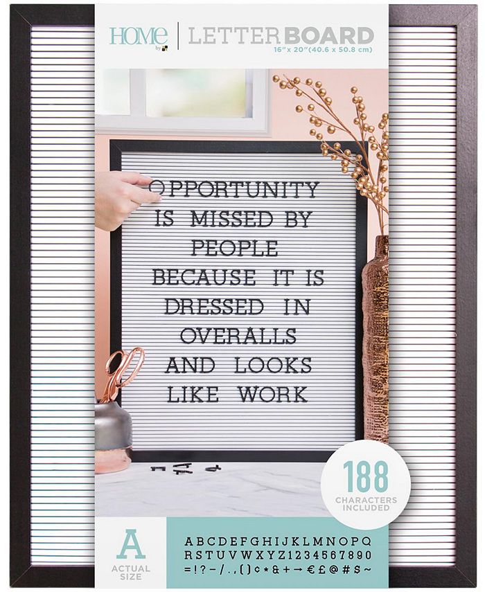 DCWV Framed Letterboard-Black W/White Insert - Macy's