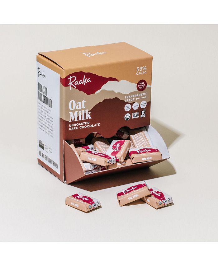 Raaka Chocolate 58% Oat Milk Mini Chocolate Bars 100ct - Macy's