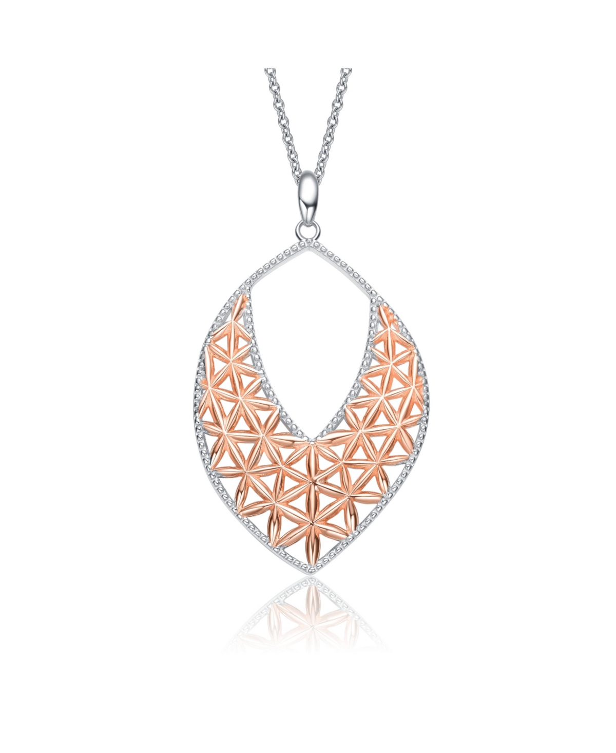 Click here for Classy Sterling Silver Two-Tone Pendant Necklace -... prices