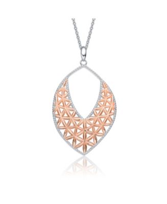 Classy Sterling Silver Two-Tone Pendant Necklace - Macy's