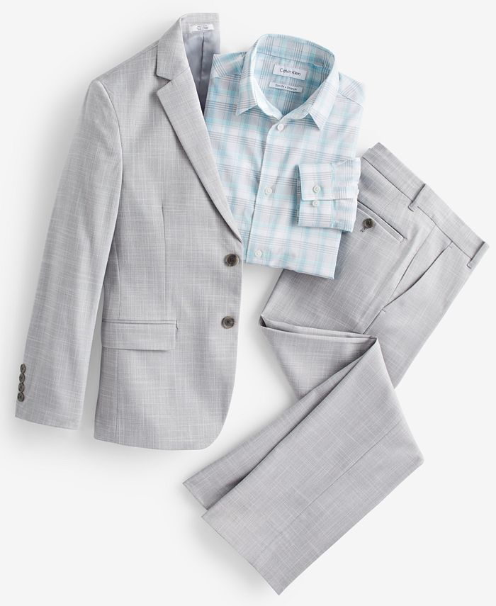 Calvin Klein Big Boys Slim-Fit Stretch Sharkskin Suit Jacket - Macy's