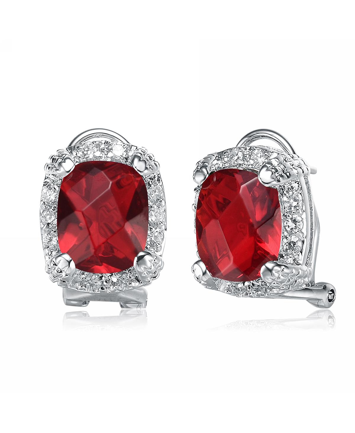 Click here for Sterling Silver Red Cubic Zirconia Solitaire Earri... prices