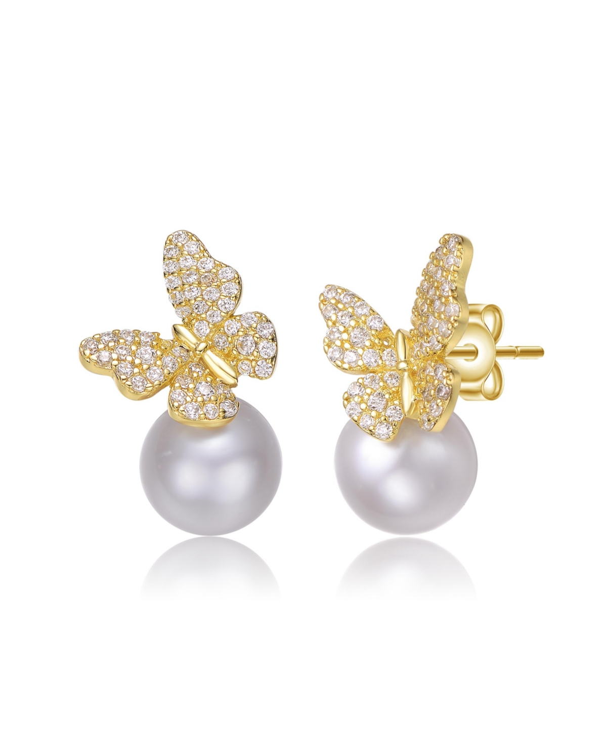 Click here for 14k Yellow Gold Plated with Pearl Cubic Zirconia B... prices