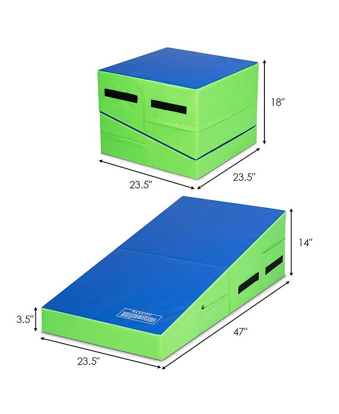 Costway Folding Gymnastics Tumbling Mat Incline Cheese Wedge Exercise ...