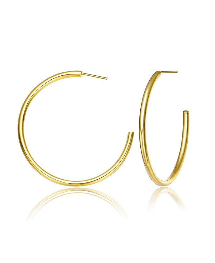 Rachel Glauber 14K Gold Plated Large Open Hoop Earrings - Macy's