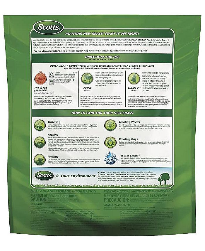 Scotts Turf Builder Starter Food for New Grass, 1,000 Sq Ft Coverage ...