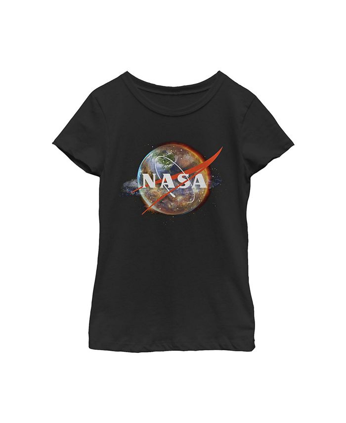 NASA Girl's Colorful Planetary Exploration Swirl Logo Child T-Shirt ...