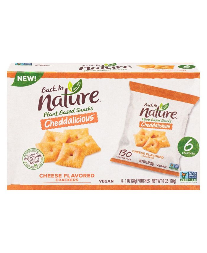 Back To Nature Crackers Cheddalicious - Case of 4 - Six 1oz Pouches ...