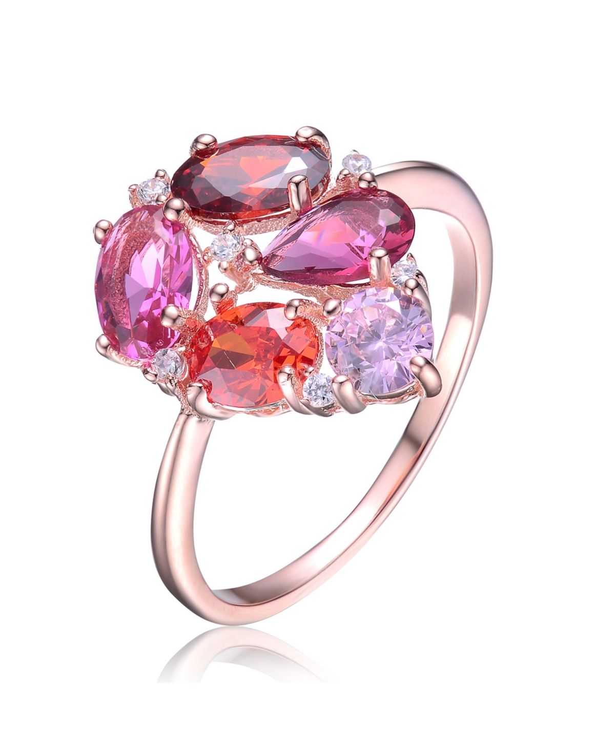 Click here for Sterling Silver with Rose Gold Plated Red Cubic Zi... prices