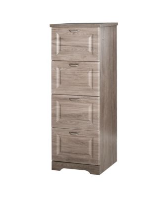 HOMCOM Wood 4-Tier File Storage Organizer with Document Hanger and Lock ...