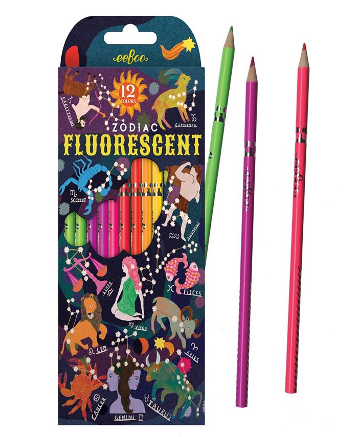 Eeboo Zodiac Fluorescent Color Pencils 13 Piece Set - Macy's