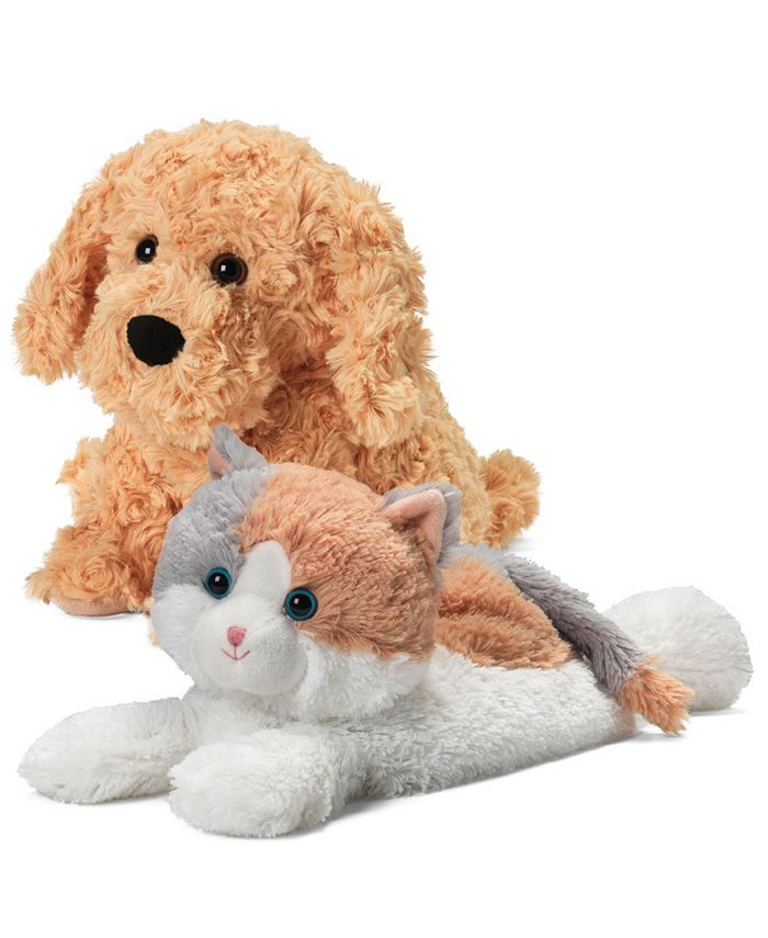 Intelex Warmies Microwavable Plush Golden Dog & Calico Cat - 13" - Macy's