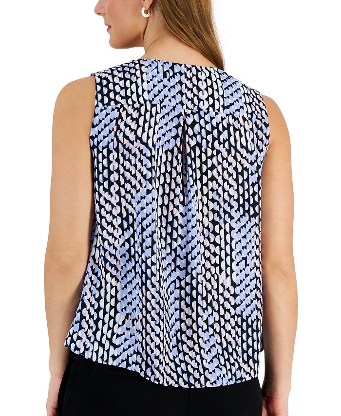 Kasper Women's Printed Sleeveless V-Neck Shell Top - Macy's