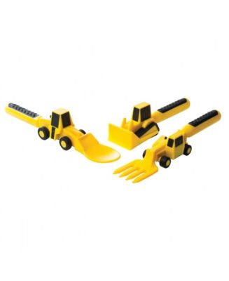 Constructive Eating Plastic Construction Utensils - Spoon, Fork and ...