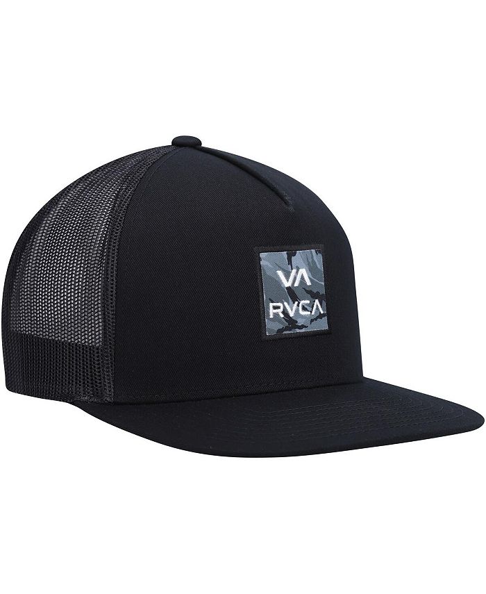 RVCA Men's Black Wordmark VA ATW Print Trucker Snapback Hat - Macy's