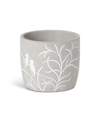 Lovebirds Silouette Cement Pot Large - Macy's