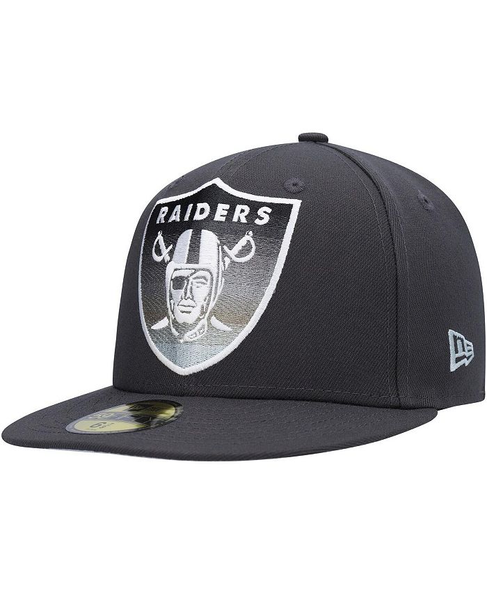 New Era Men's Graphite Las Vegas Raiders Color Dim 59FIFTY Fitted Hat ...