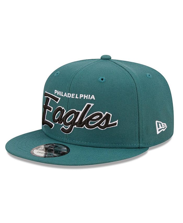 New Era Men's Midnight Green Philadelphia Eagles Script 9FIFTY Snapback ...
