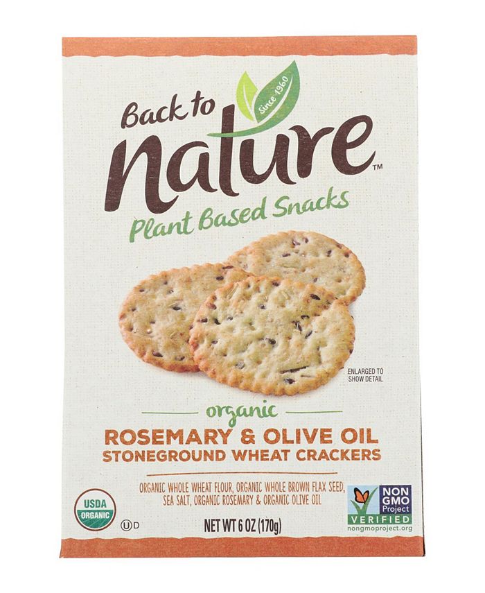 Back To Nature Crackers - Rosemary and Olive Oil Stoneground Wheat ...