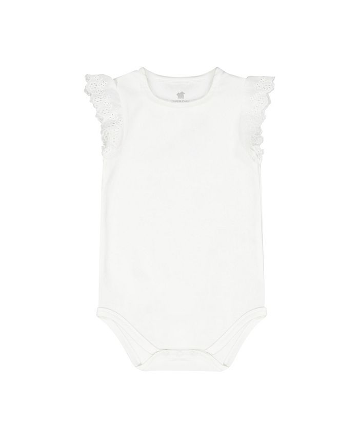 Paper Cape Baby Girls Organic Cotton Eyelet Sleeve Bodysuit - Macy's