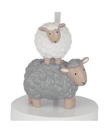 Lambs & Ivy Baby Farm Grey/White Lamb/Sheep Nursery Lamp with Shade ...