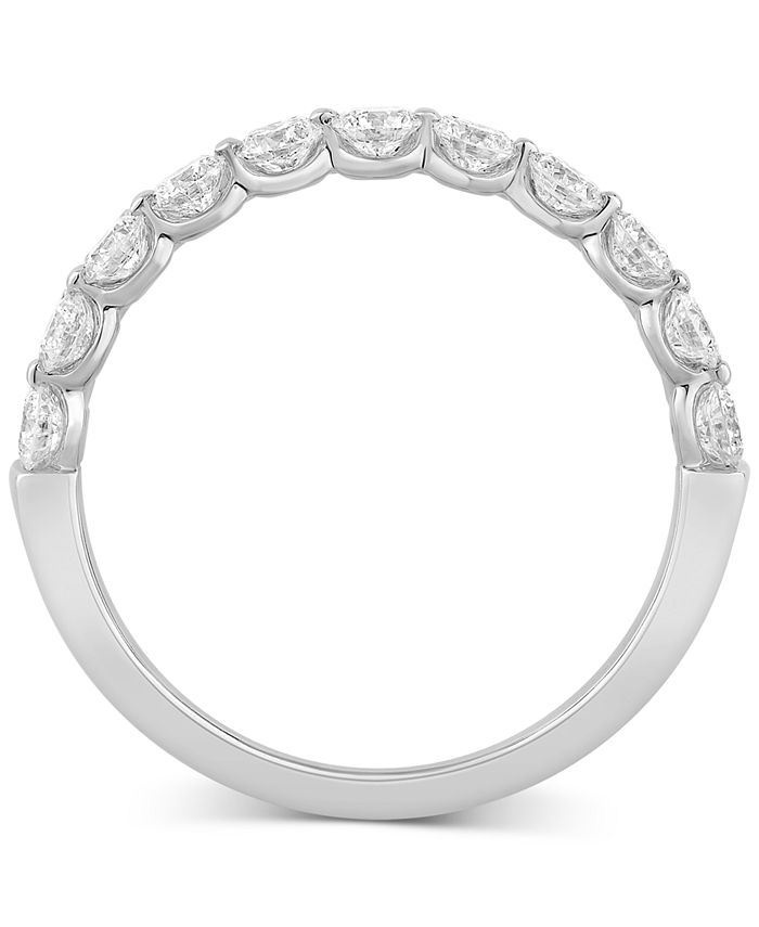 Macy's Diamond Double Row Band (1 ct. t.w.) in 14k White Gold - Macy's