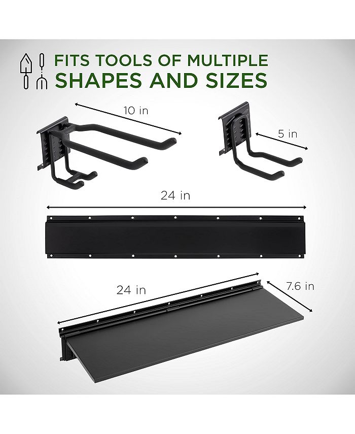 Raxgo Wall-Mounted Tool Racks with Storage Shelves and Hooks - Macy's