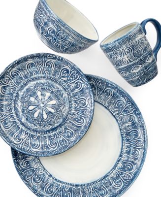 Maison Versailles Colette Blue 4-Piece Place Setting - Macy's