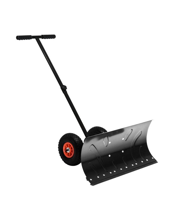 Outsunny 29" Blade Heavy-Duty Metal Snow Pusher Snow Removal Tool - Macy's