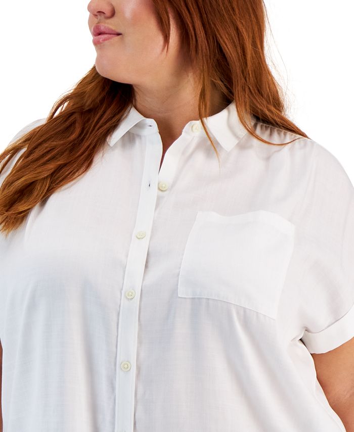 Style & Co Plus Size Camp Shirt, Created for Macy's - Macy's