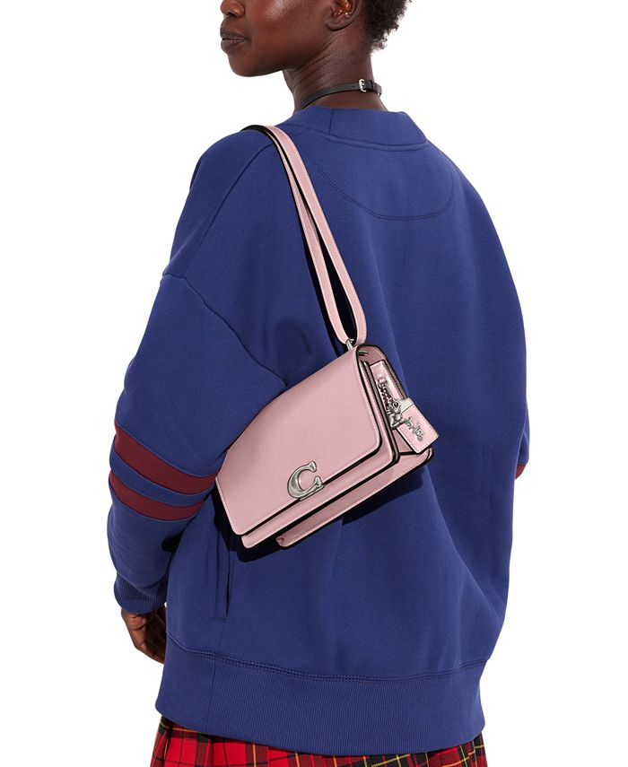 COACH Small Bandit Leather Shoulder Bag with Bunny Charm - Macy's